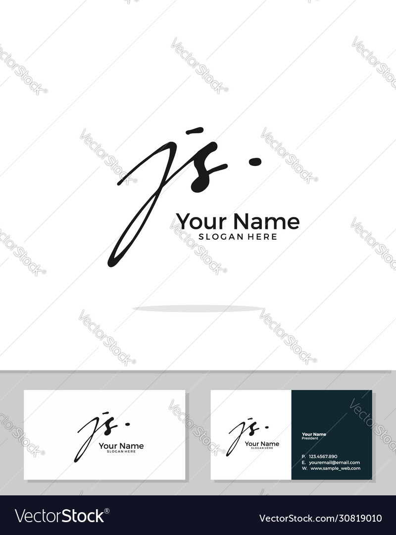 J s js initial logo signature handwriting Vector Image J s js initial logo signature handwriting Vector Image