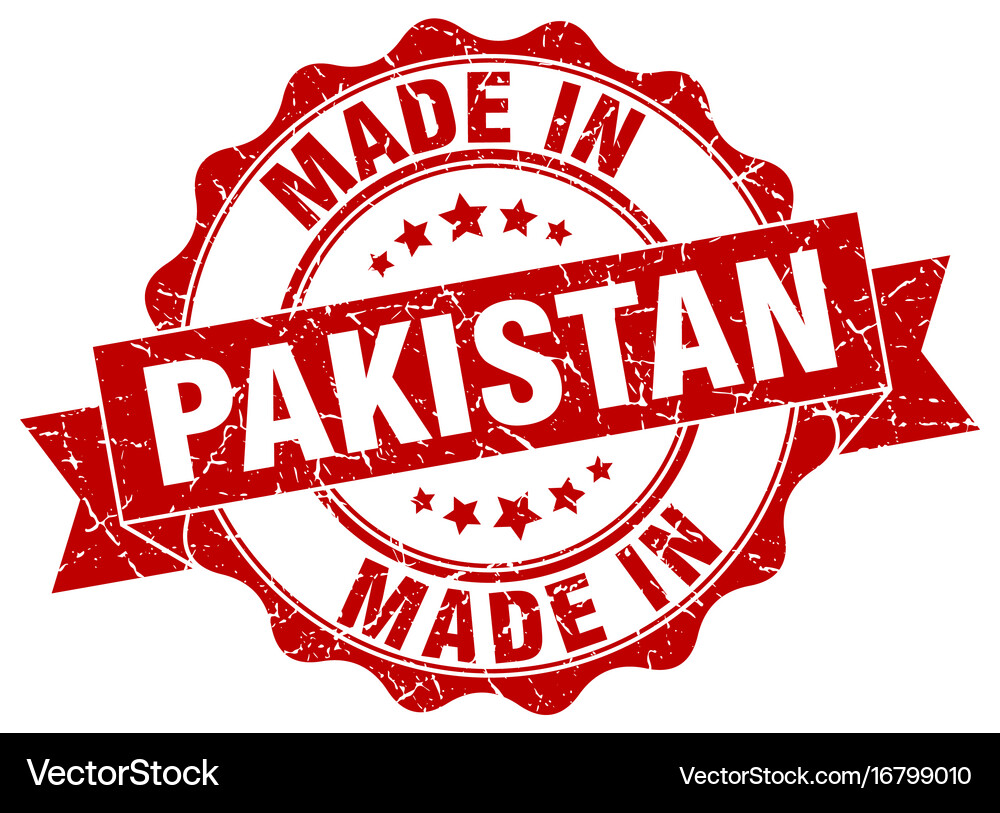 Made in pakistan round seal Royalty Free Vector Image