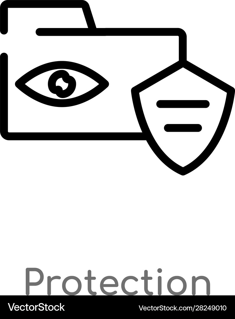 Outline protection icon isolated black simple Vector Image