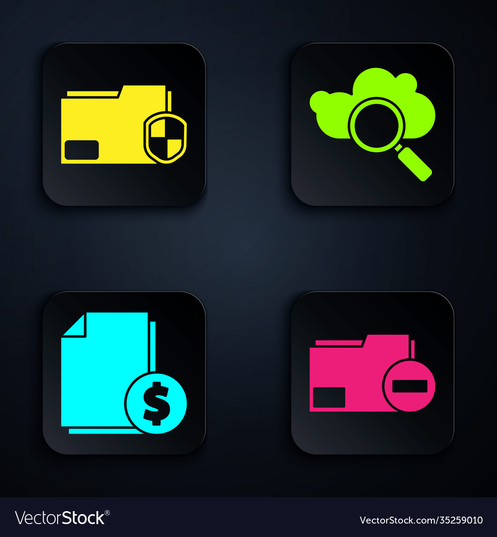 Set document folder with minus document folder Vector Image Set document folder with minus document folder Vector Image