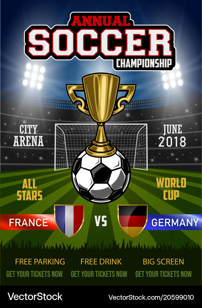 Soccer tournament design Royalty Free Vector Image