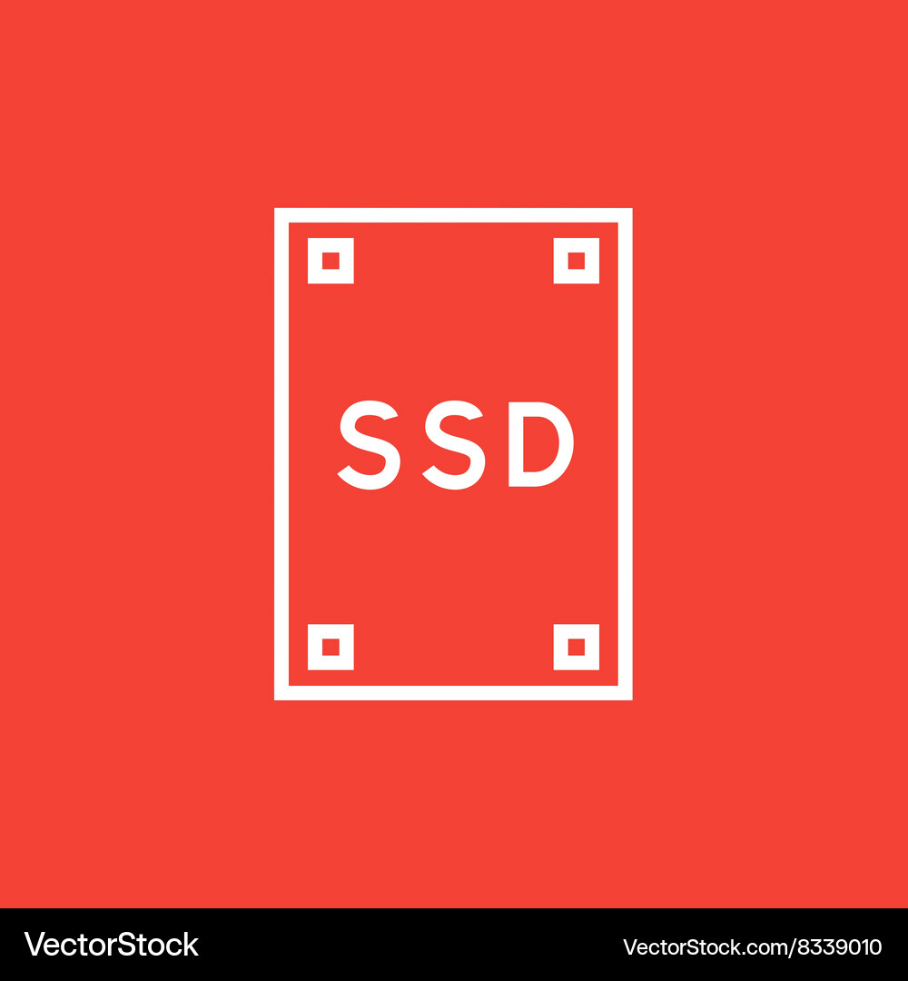 Solid state drive line icon Royalty Free Vector Image