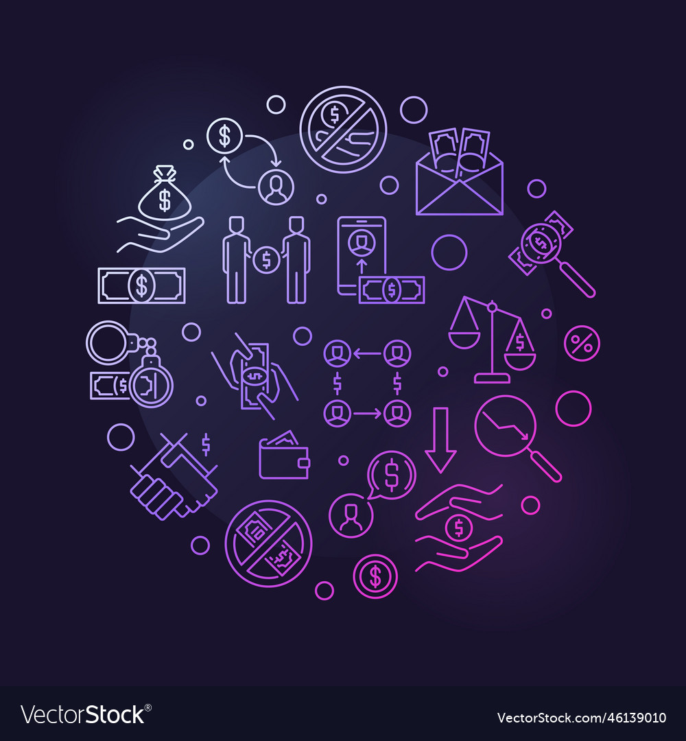 Stop corruption bribery concept outline round Vector Image