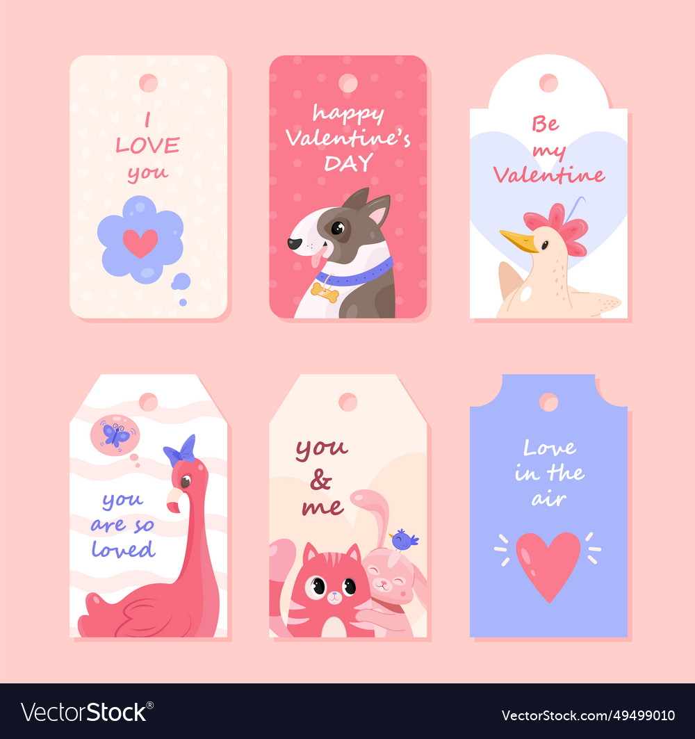 Valentines gift tags set Royalty Free Vector Image