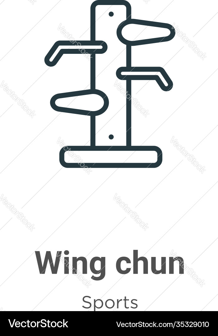 Wing chun outline icon thin line black chun Vector Image