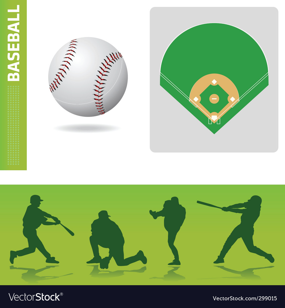 Baseball design elements Royalty Free Vector Image