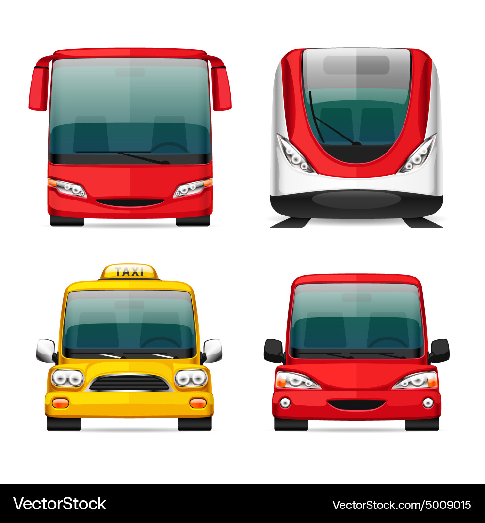 Colorful transportation icons Royalty Free Vector Image