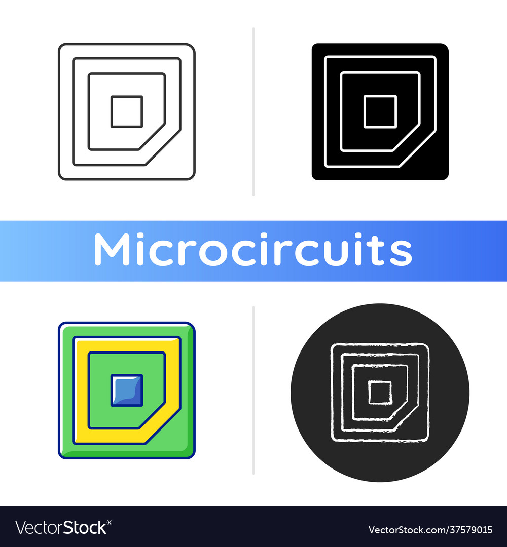 Cpu corner mark icon Royalty Free Vector Image