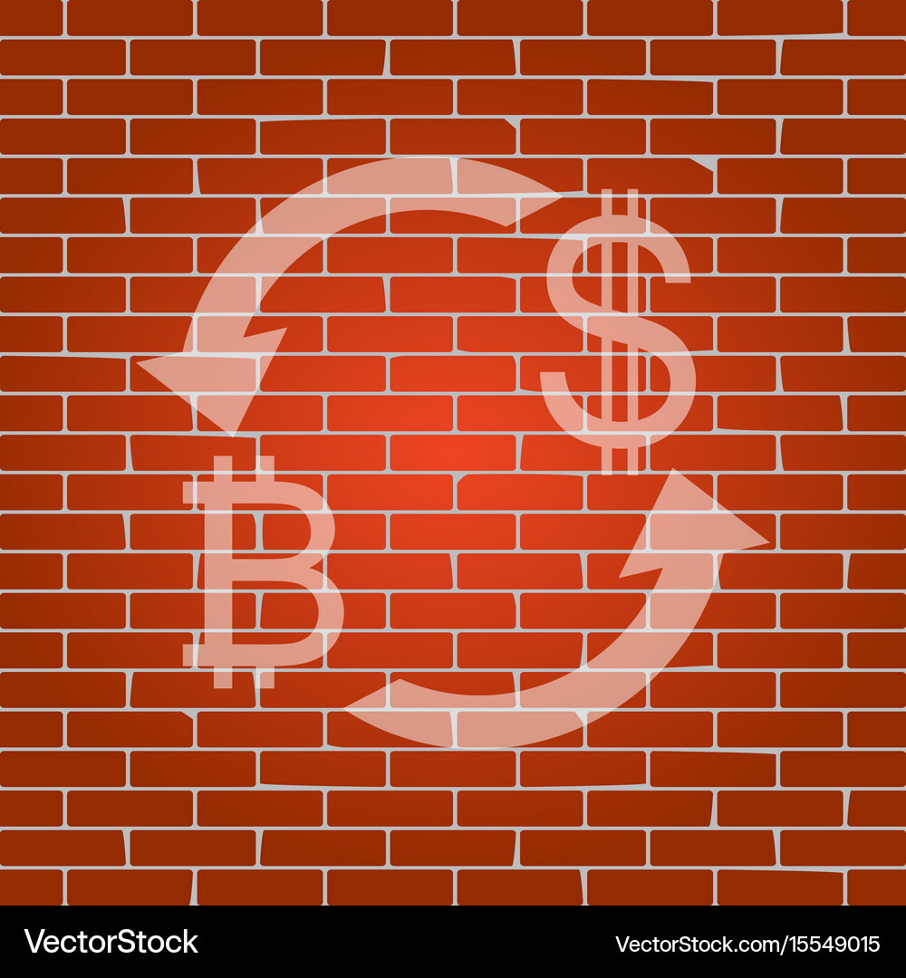 Currency exchange sign bitcoin and us dollar Vector Image