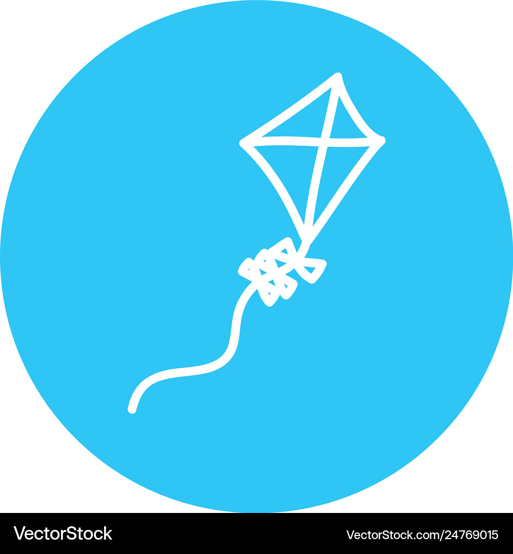 Cute kite flying isolated icon Royalty Free Vector Image