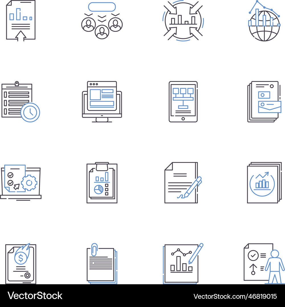 Experiment line icons collection research Vector Image