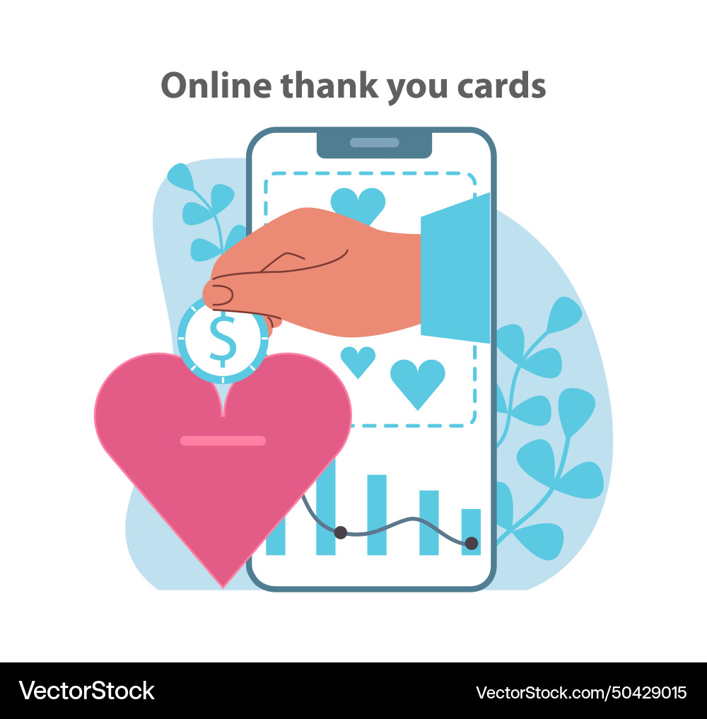 Expressing gratitude digitally set a heartfelt Vector Image