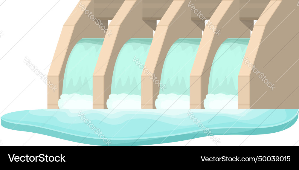 Factory wall power icon cartoon hydro Royalty Free Vector