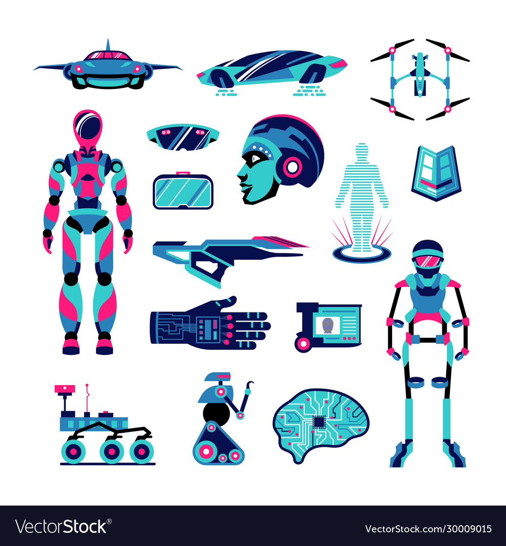 Future technologies set Royalty Free Vector Image