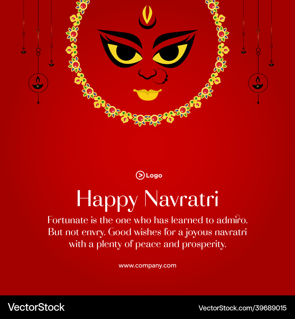 Happy navratri banner design Royalty Free Vector Image