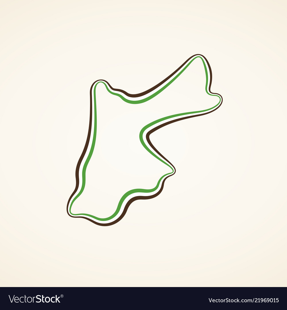 Jordan - outline map Royalty Free Vector Image