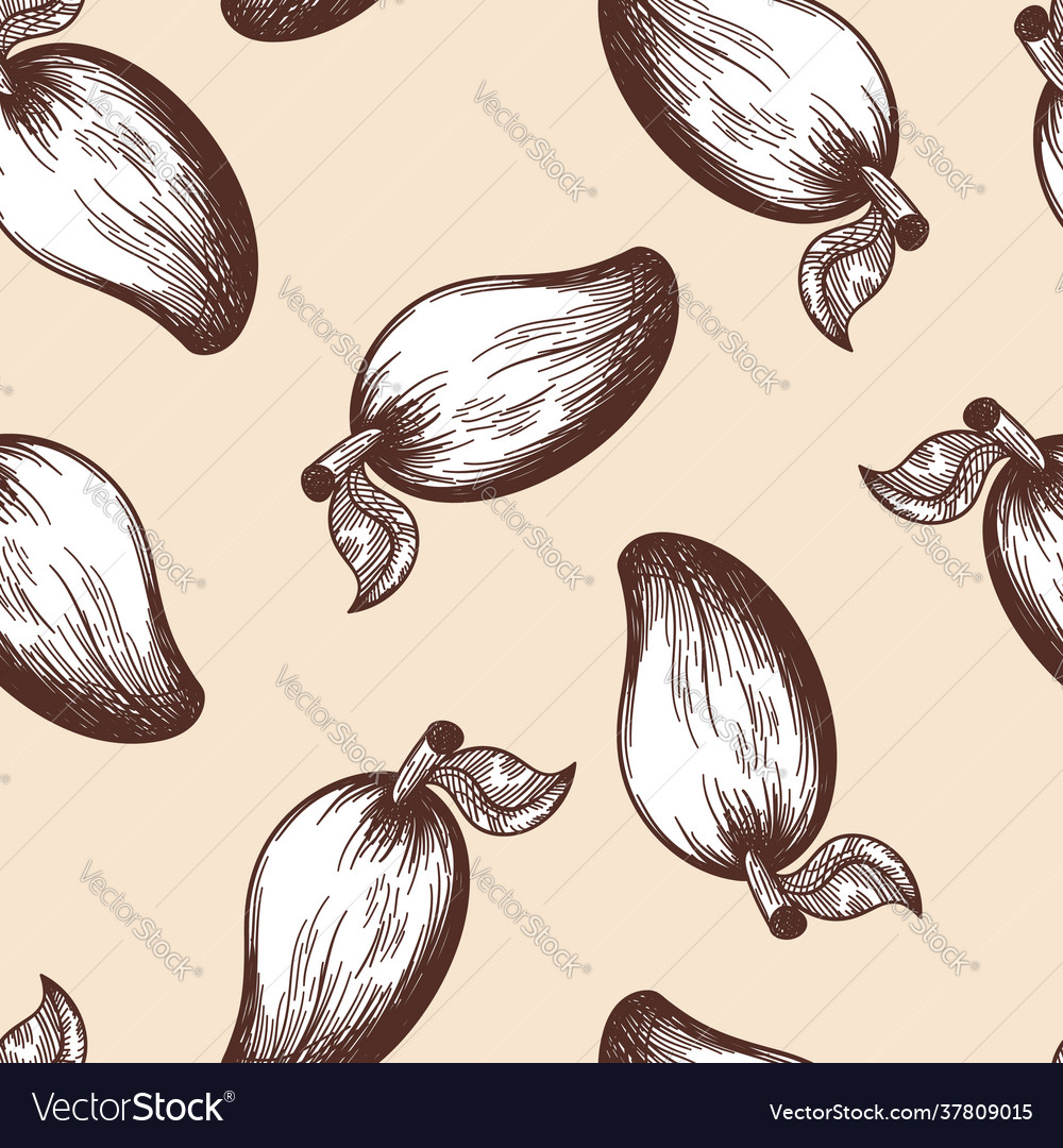 Seamless pattern mango Royalty Free Vector Image