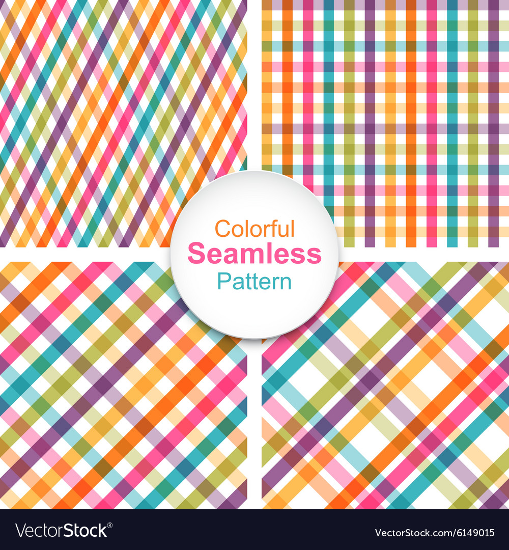 Set of colorful striped seamless patterns Vector Image