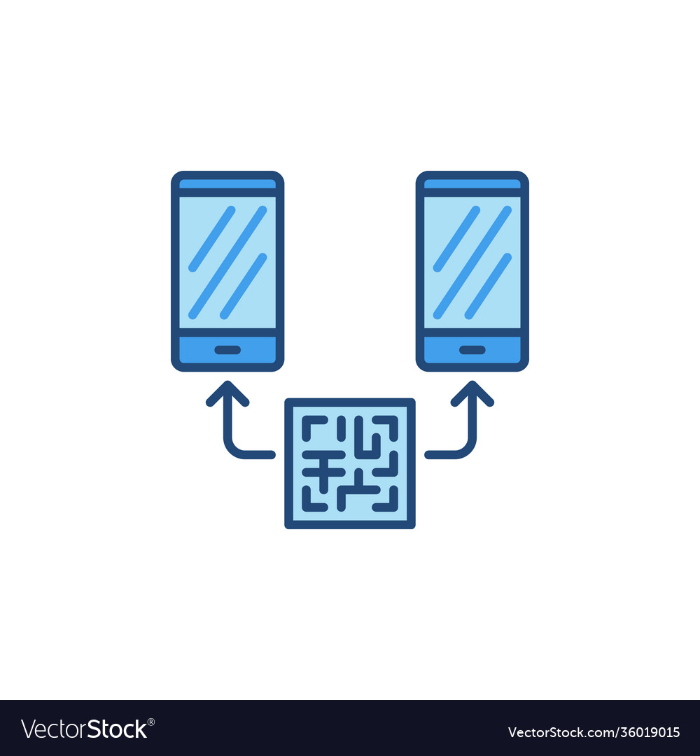 Smartphones and qr code concept colored Royalty Free Vector