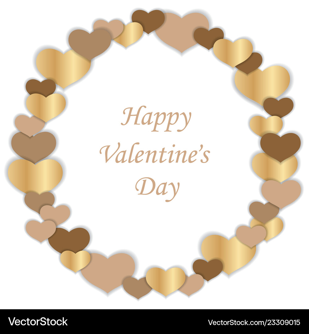 Valentines day circle frame Royalty Free Vector Image