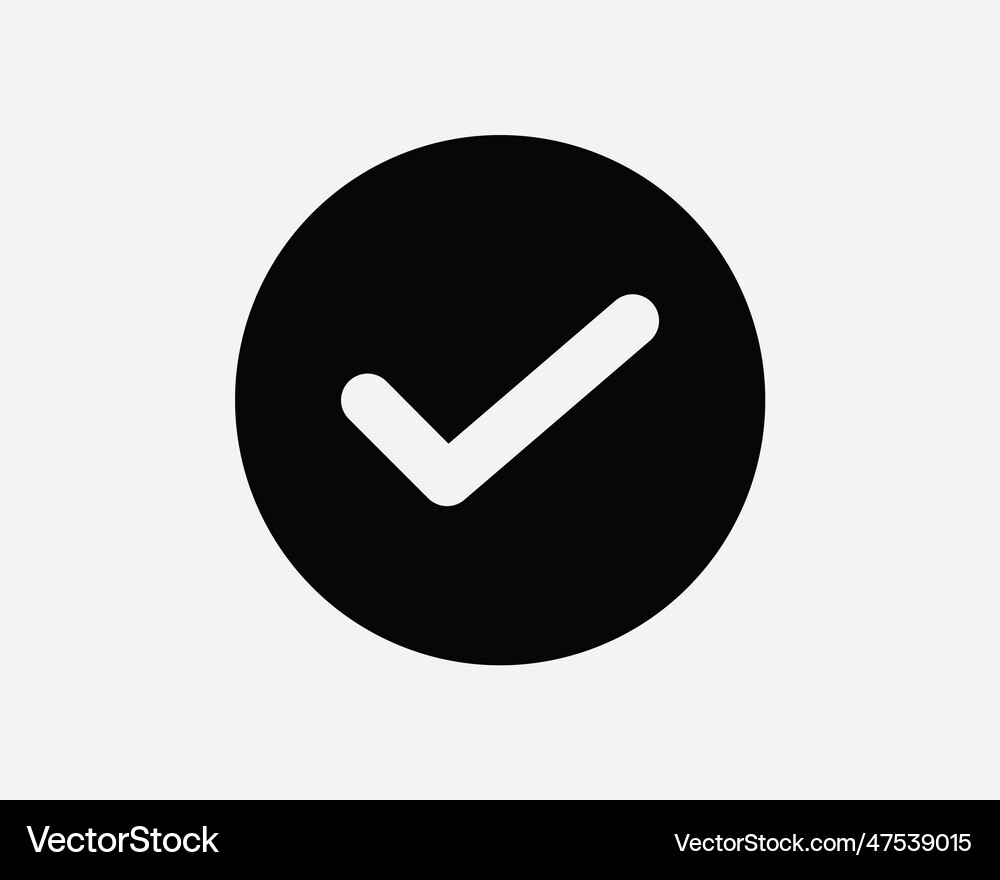Verified icon verify tick okay ok check checked Vector Image