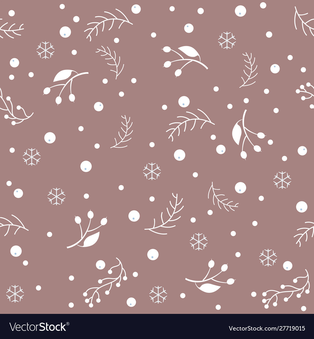 Winter seamless pattern on subtle background Vector Image