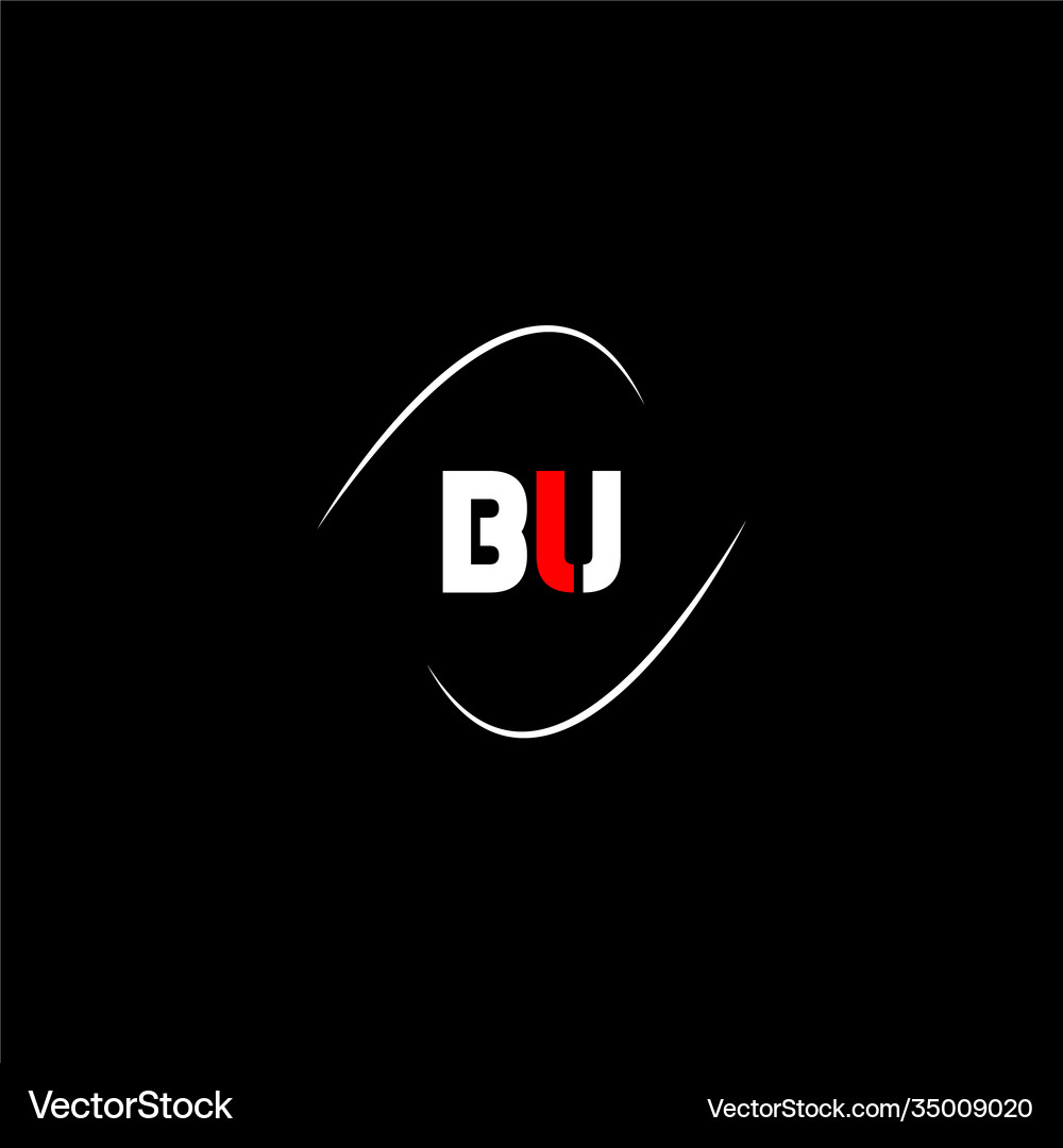 B u letter logo creative design on black color Vector Image