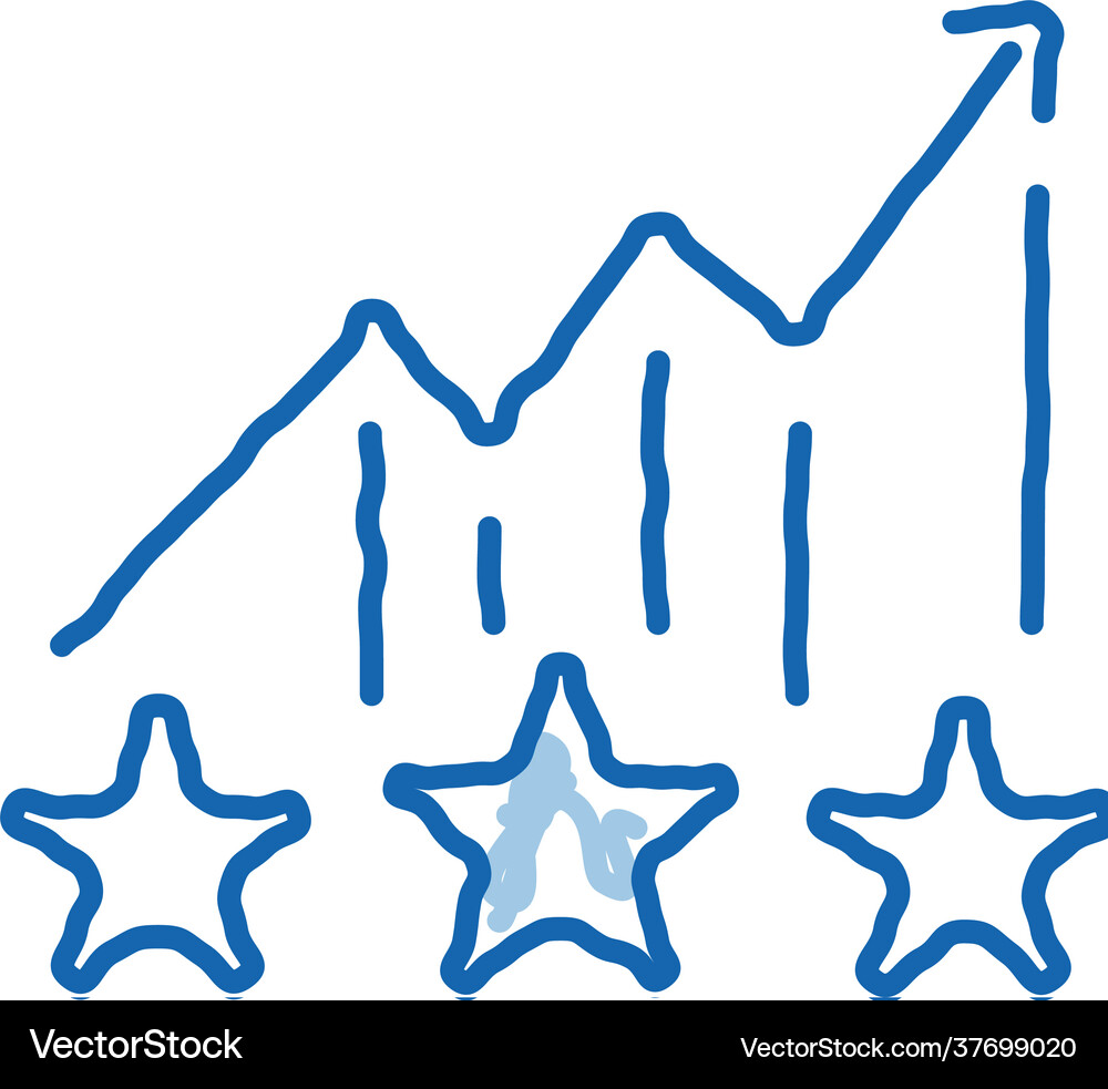 Bonus star statistics doodle icon hand drawn Vector Image