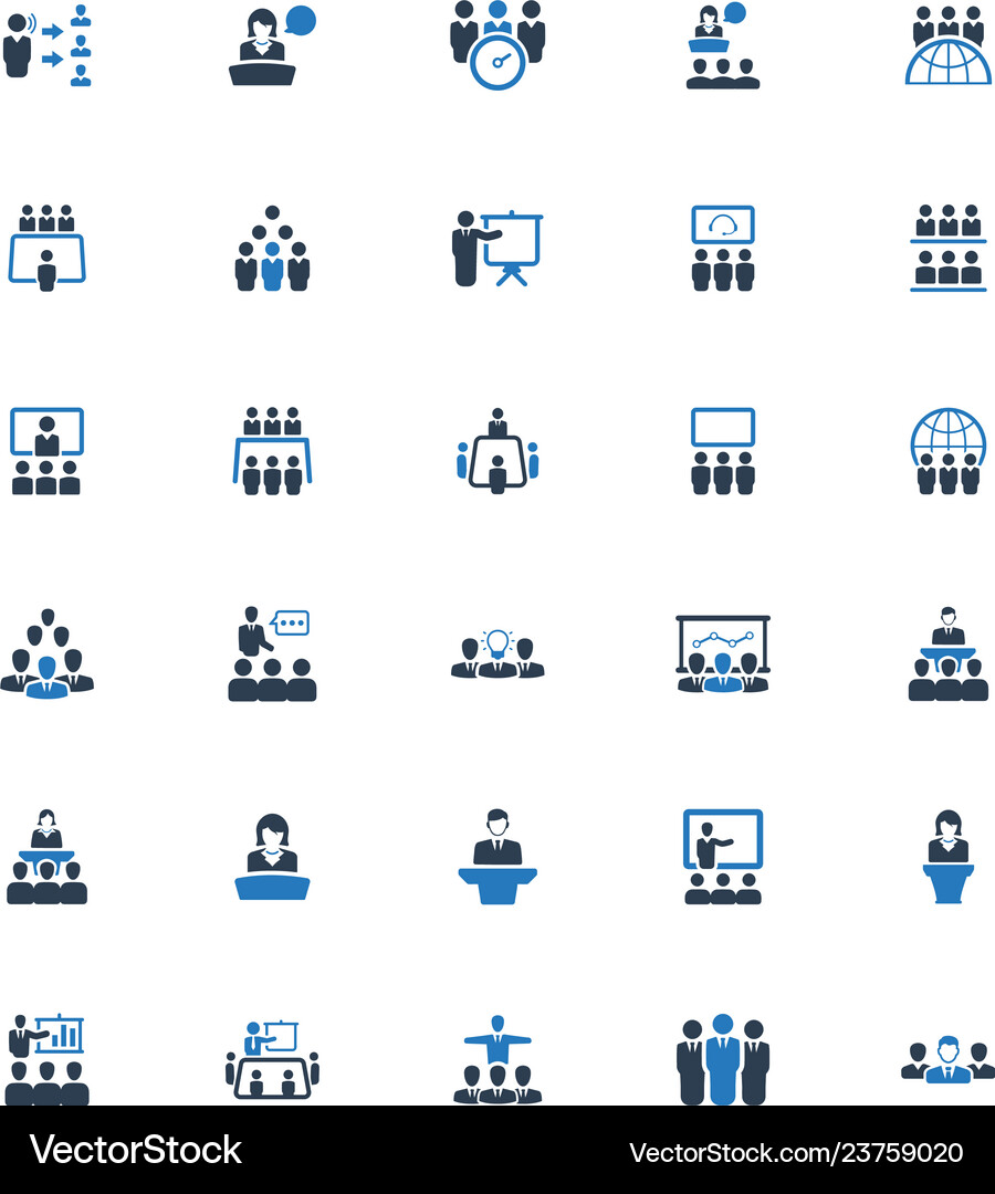 Business conference icons Royalty Free Vector Image