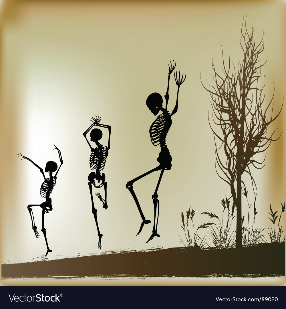 Dancing skeletons Royalty Free Vector Image - VectorStock