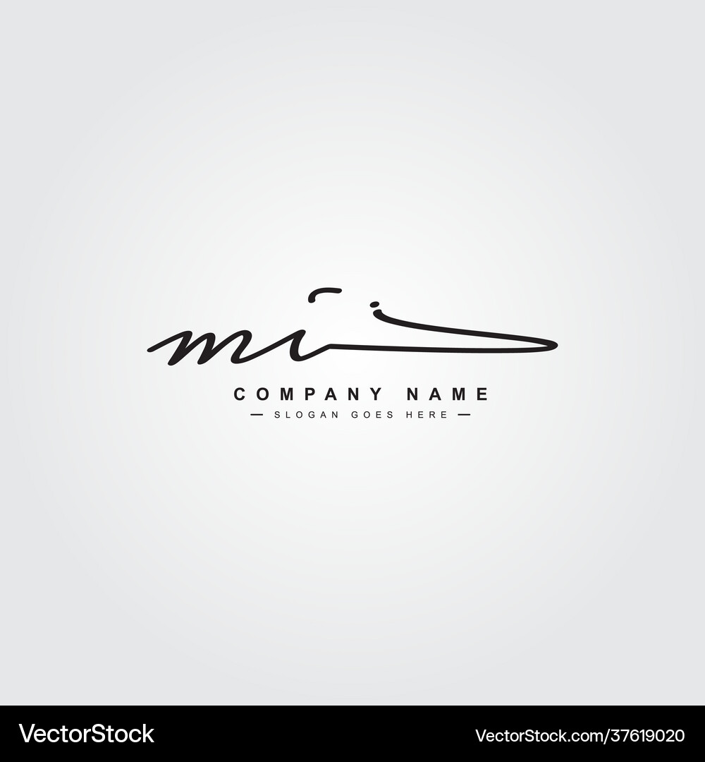 Initial letter mi logo - handwritten signature Vector Image