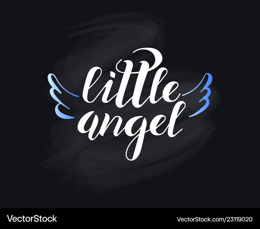 Little angel on black background Royalty Free Vector Image