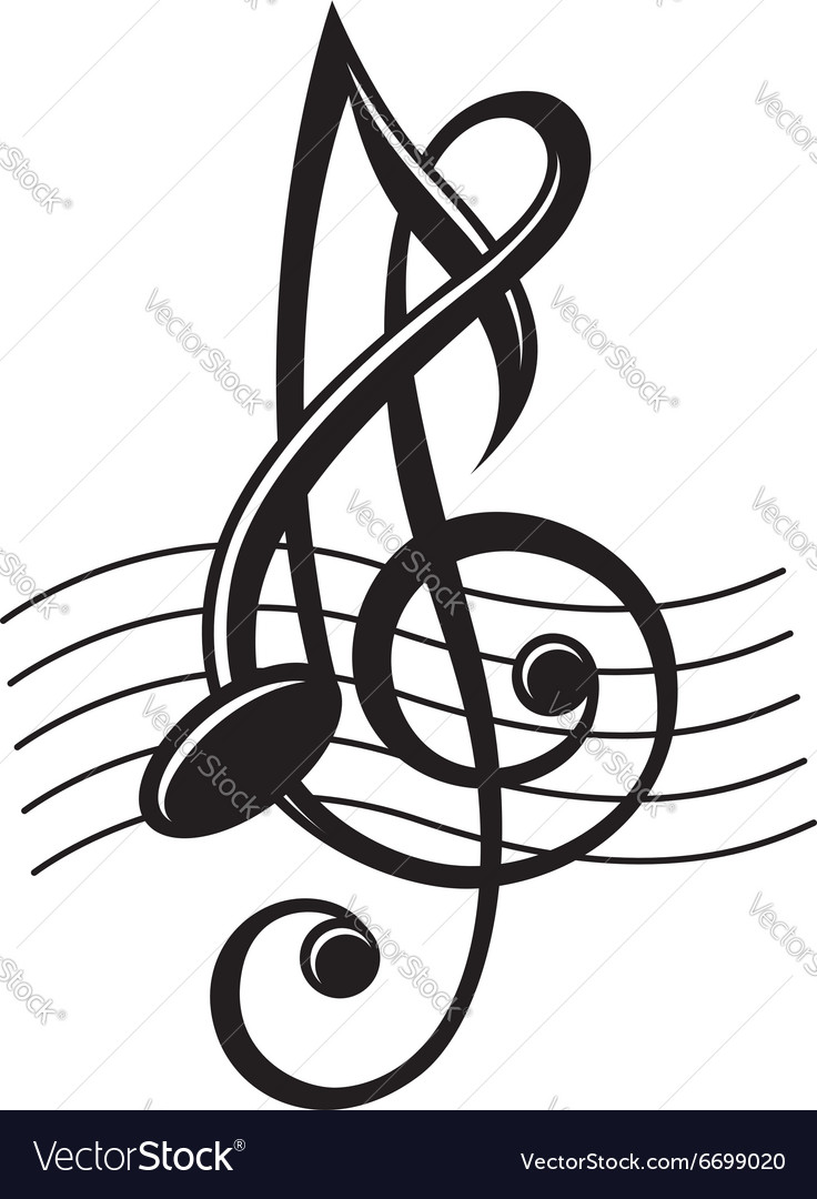 Music notes on stave Royalty Free Vector Image