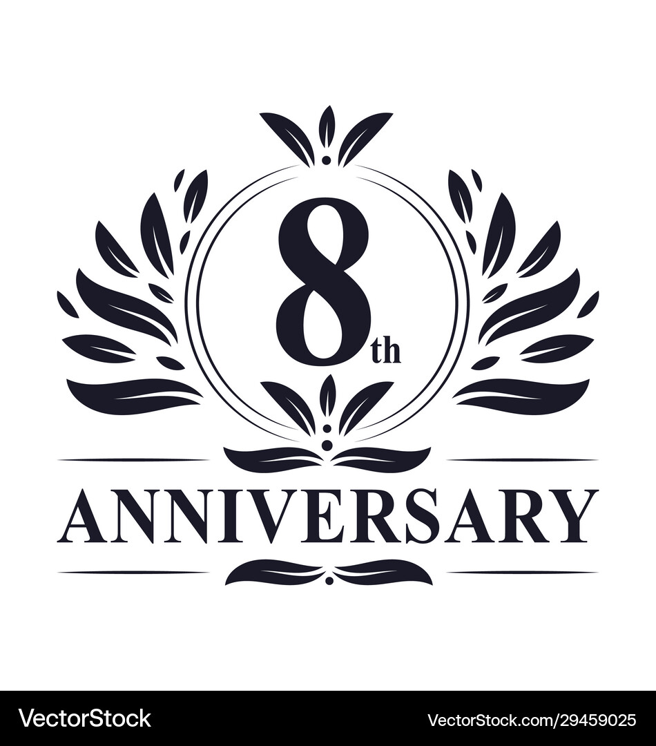 8th anniversary logo 8 years celebration Vector Image