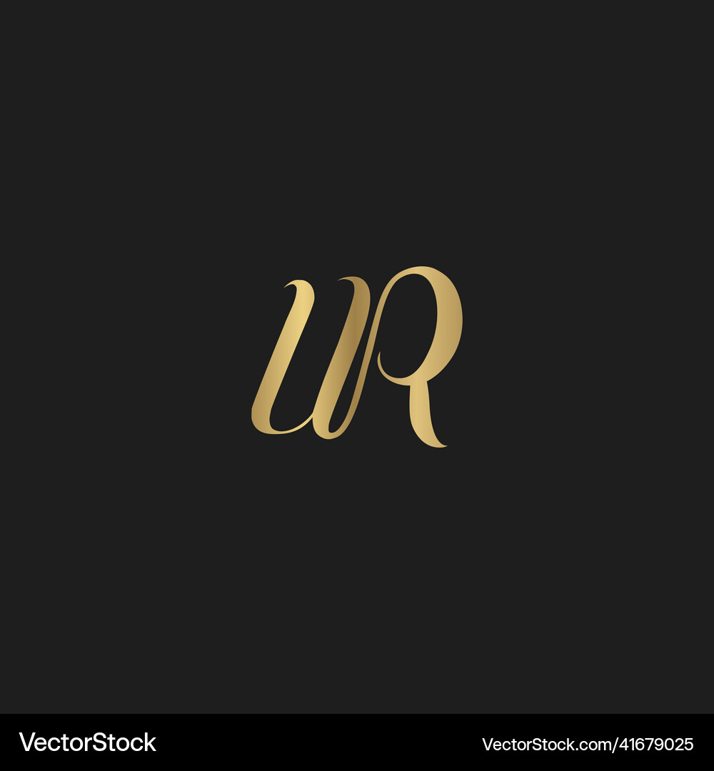 Alphabet initials logo ur ru u and r Royalty Free Vector