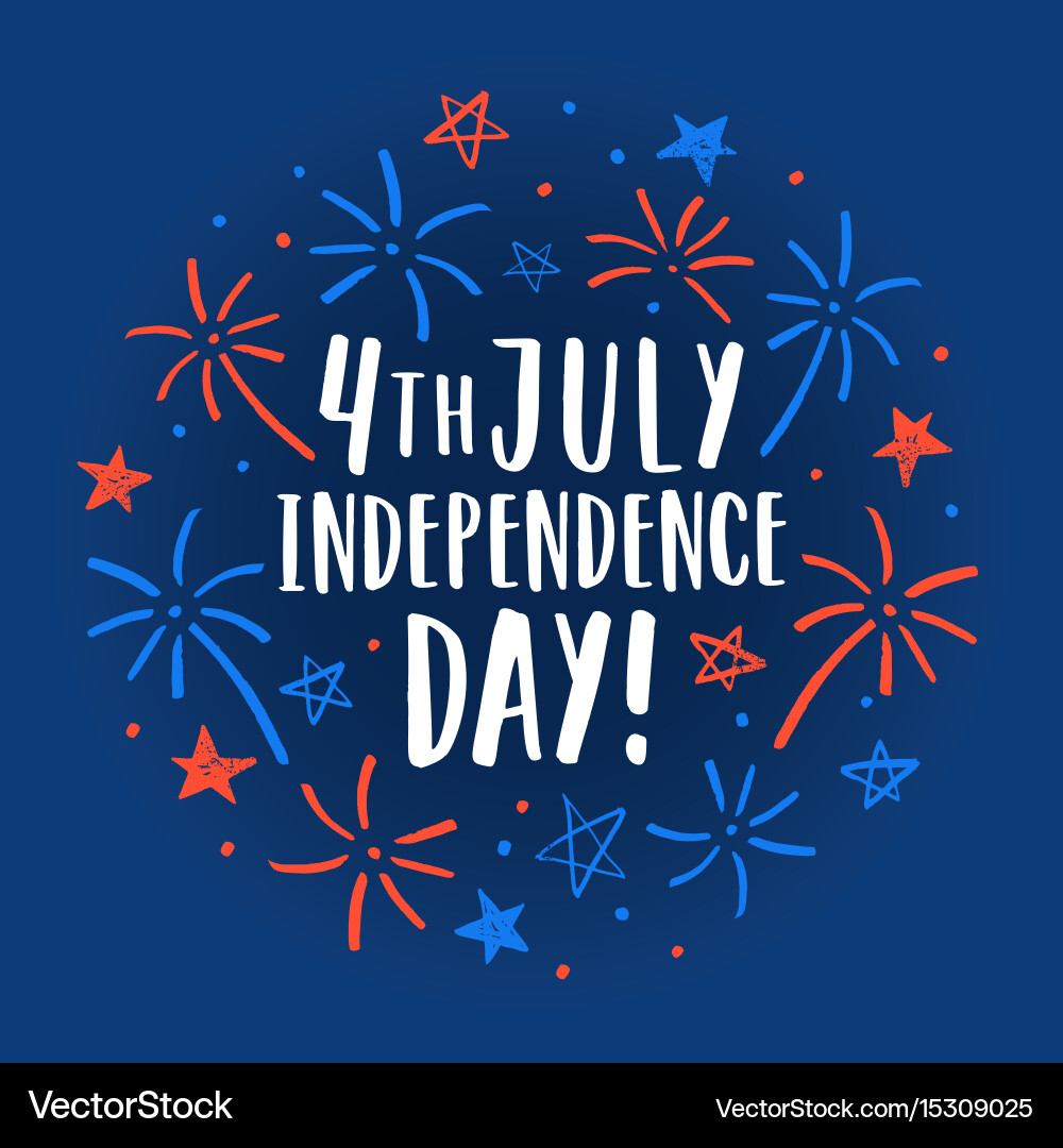Beautiful 4th july decorative card Royalty Free Vector Image