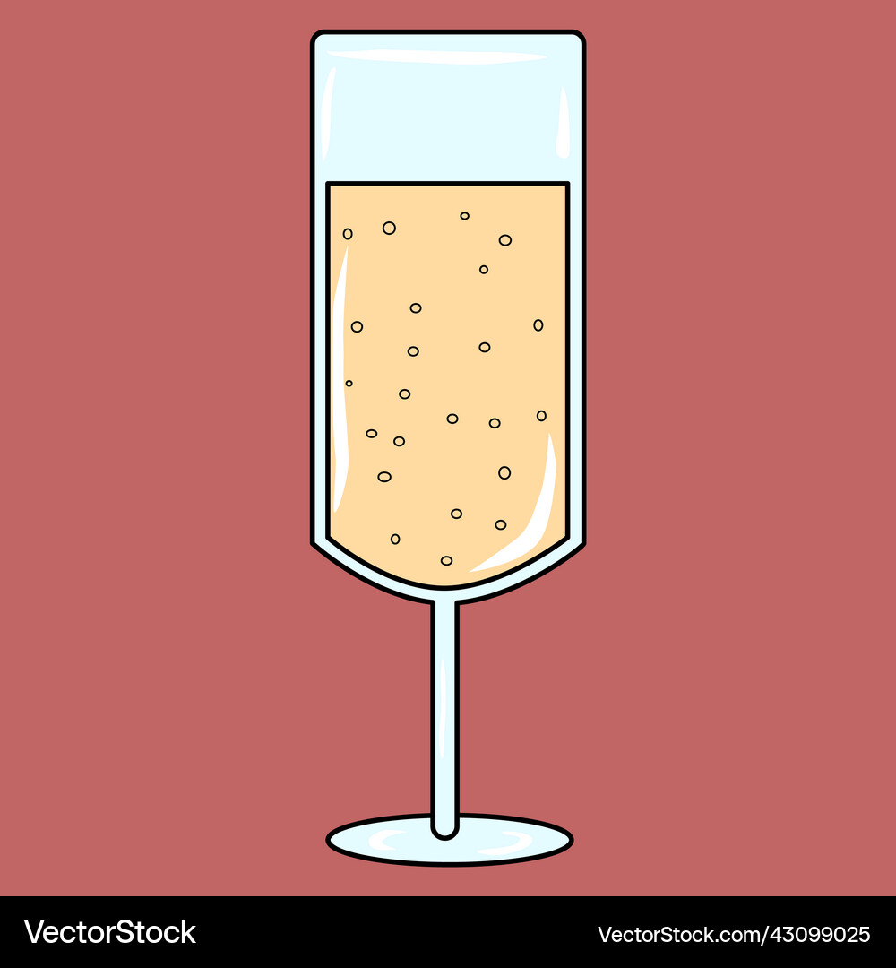 Champagne glass sticker Royalty Free Vector Image