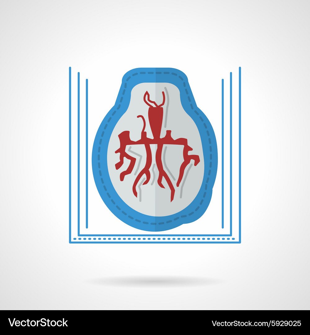 Ct image of brain flat color icon Royalty Free Vector Image