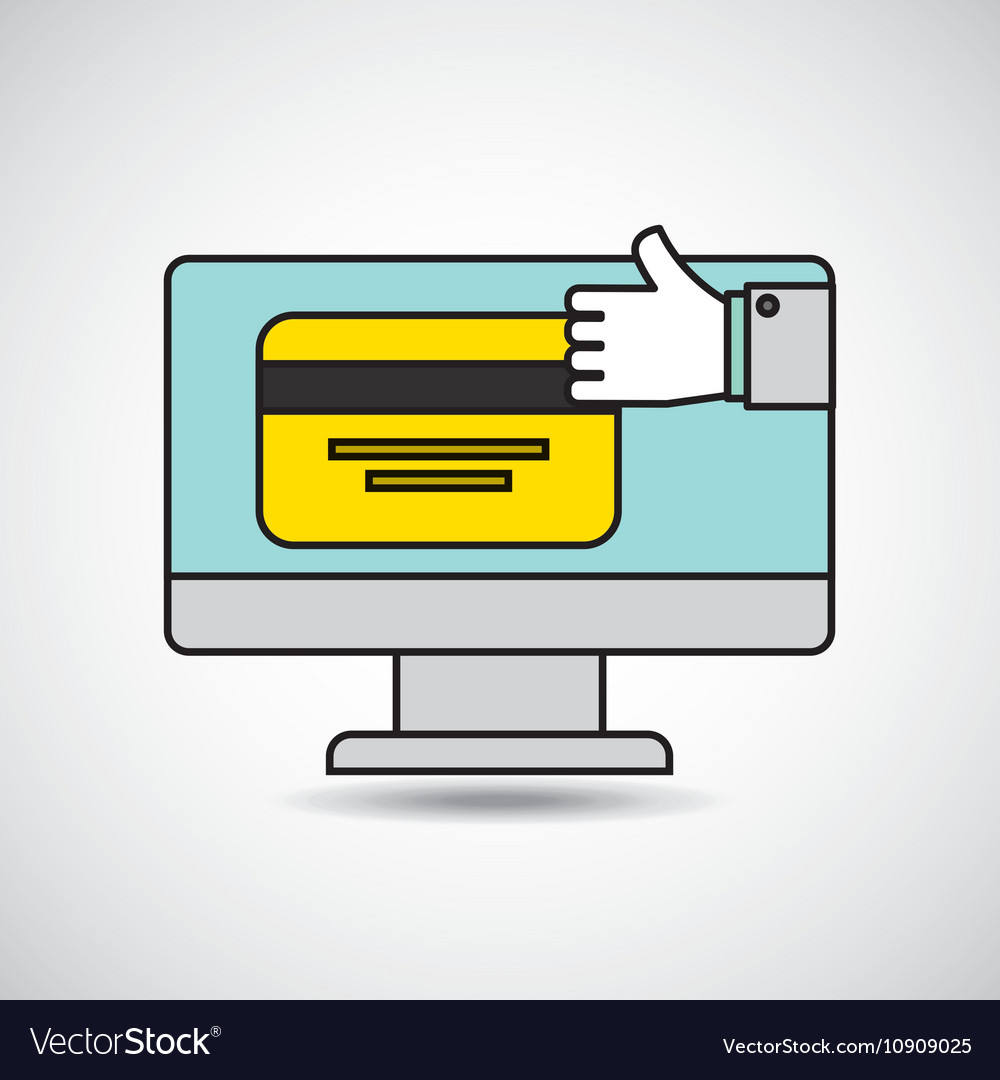 Desktop computer technology icon Royalty Free Vector Image