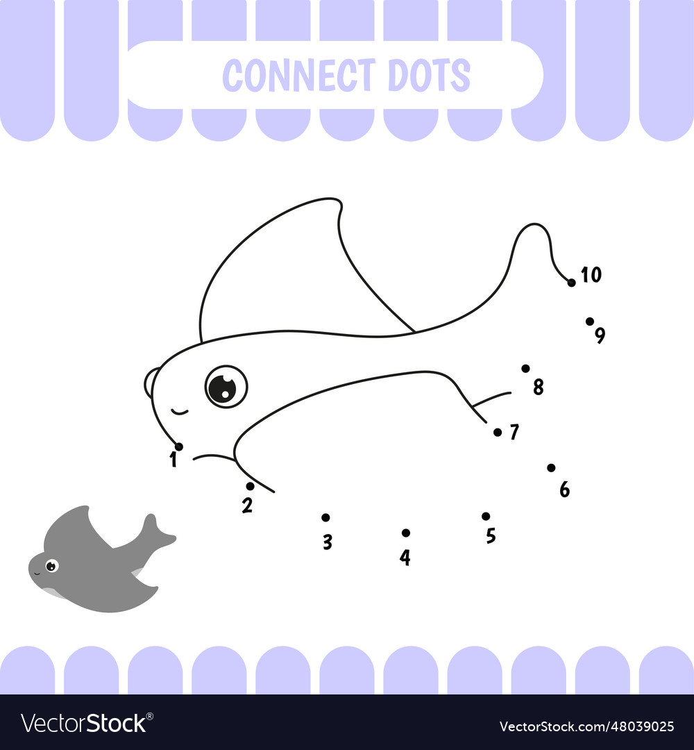 Dot to dot educational game for preschool kids Vector Image
