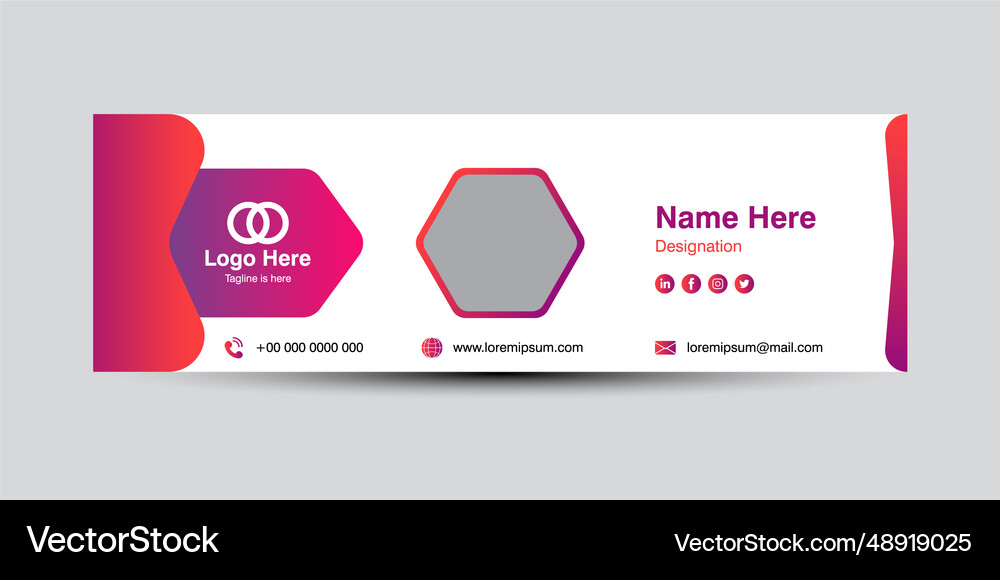 E sign template red and pink color editable Vector Image