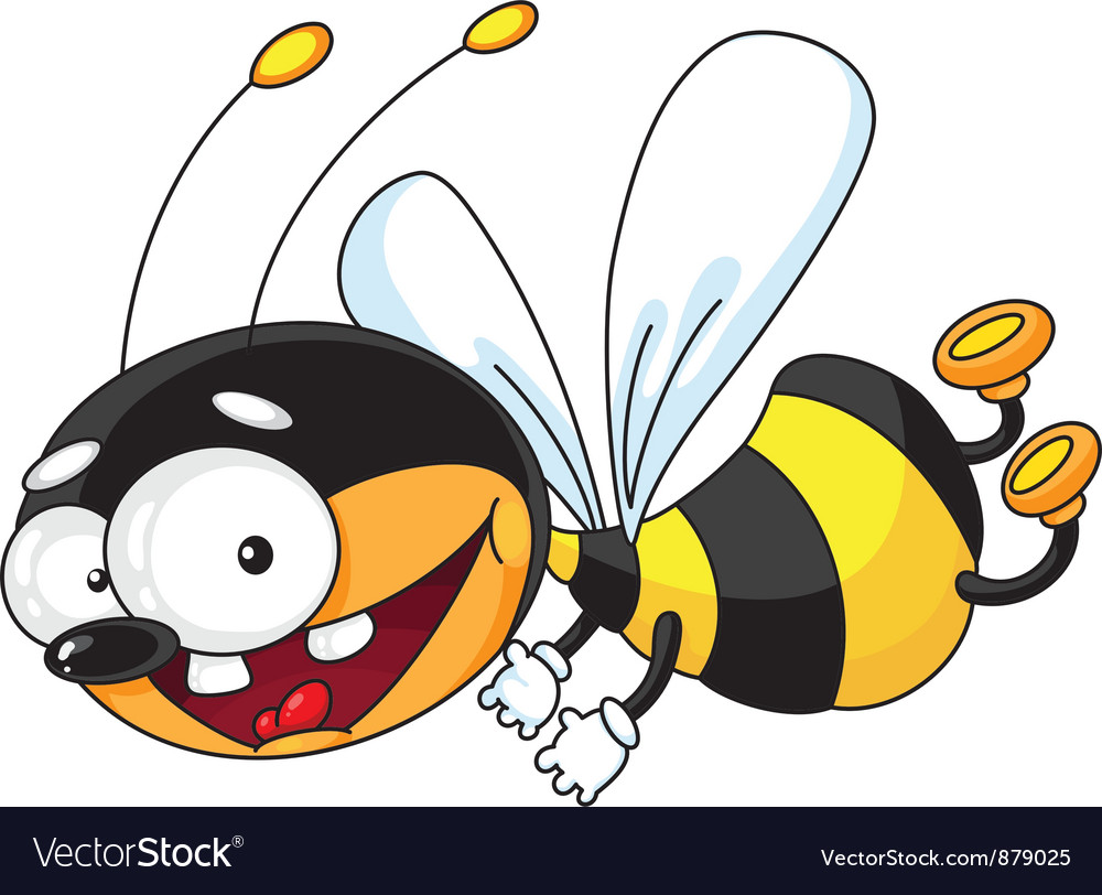Flying bee Royalty Free Vector Image - VectorStock