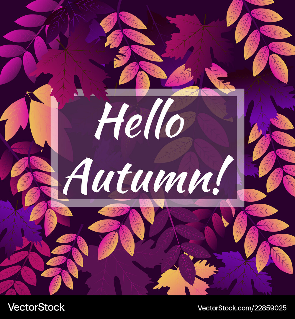 Hello autumn leaf background of seamless texture Vector Image