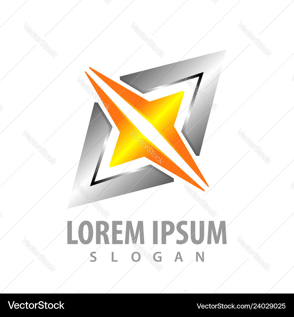 Logo concept design geometric shiny spark light Vector Image