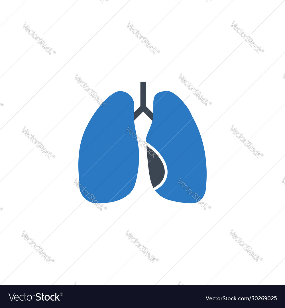 Lungs related glyph icon Royalty Free Vector Image