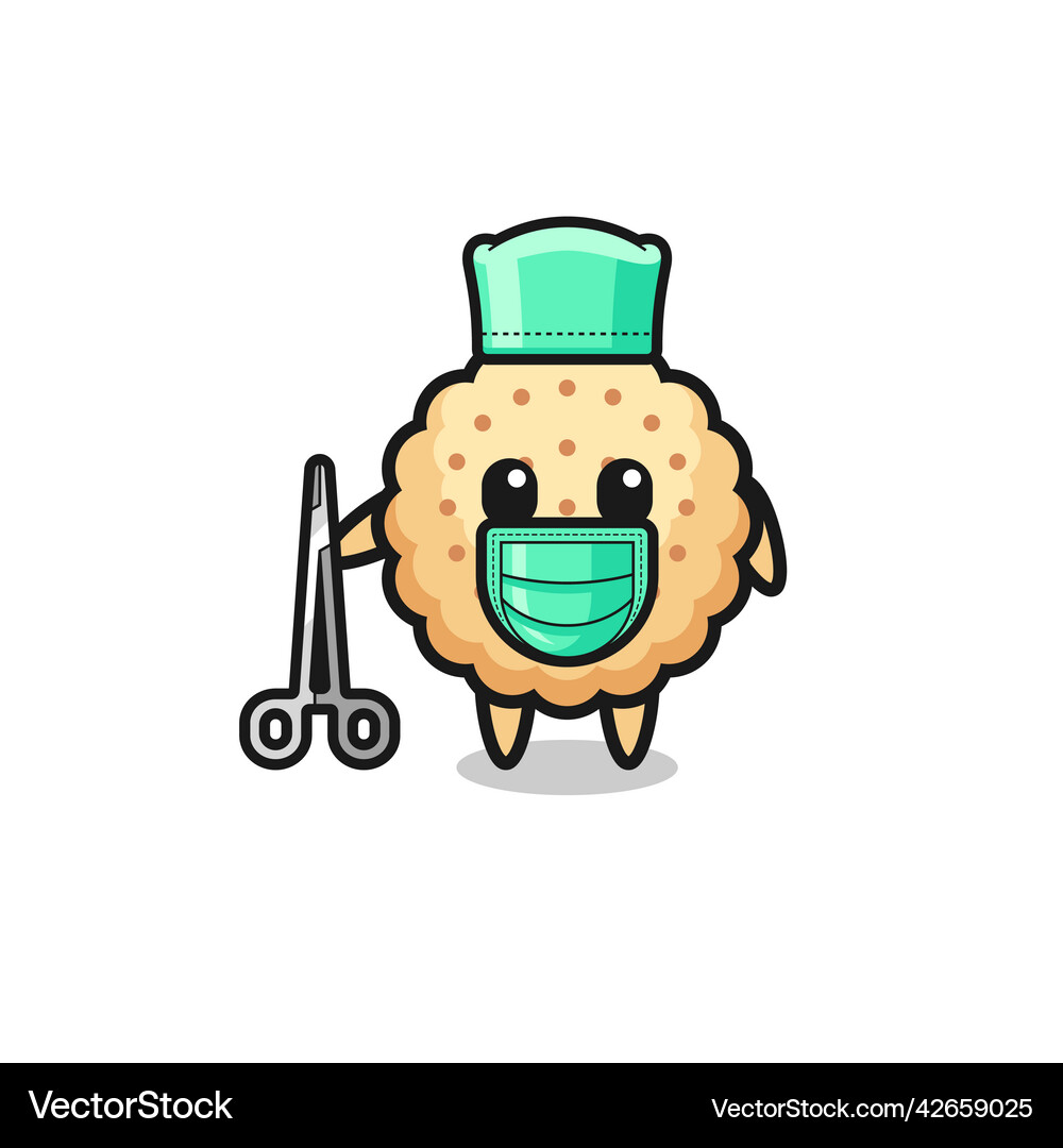 Surgeon round biscuits mascot character Royalty Free Vector