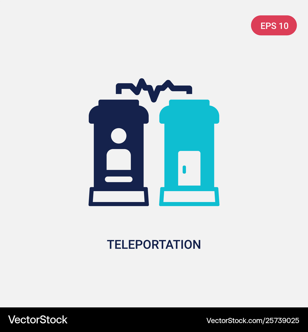 Two color teleportation icon from future Vector Image