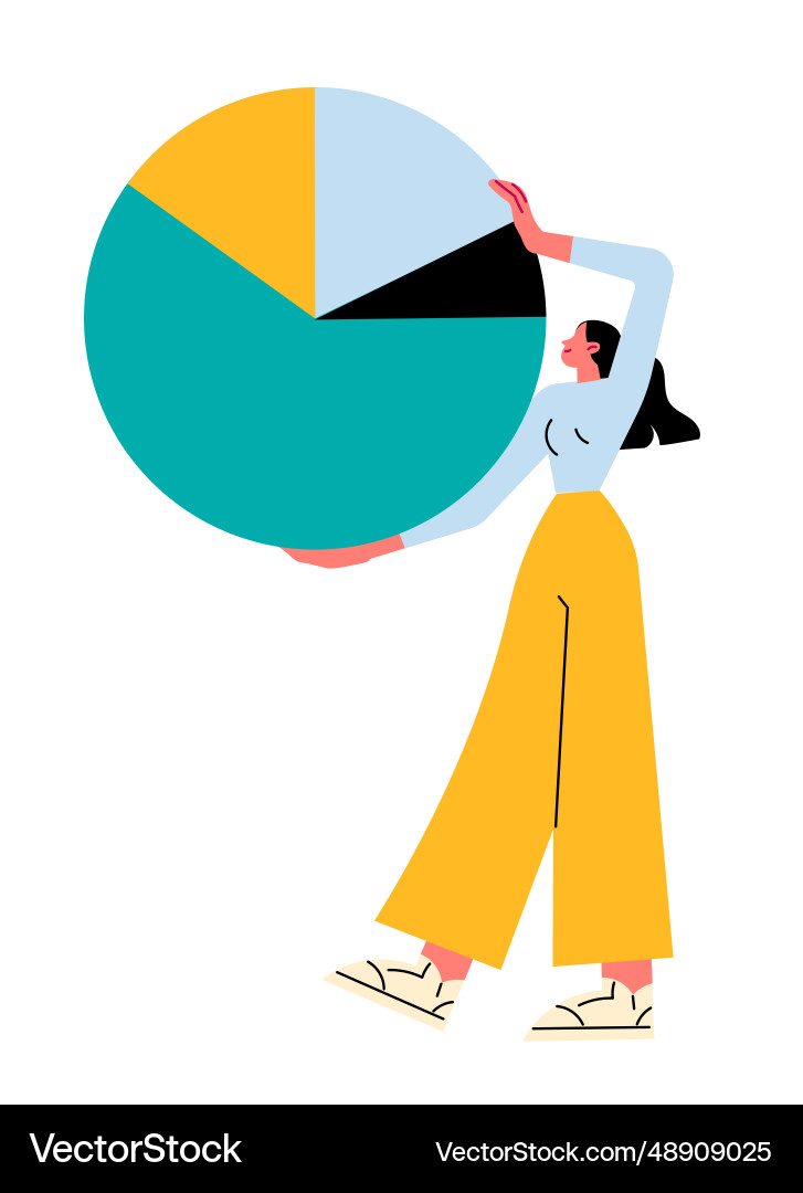 Woman holding a chart statistical data Royalty Free Vector