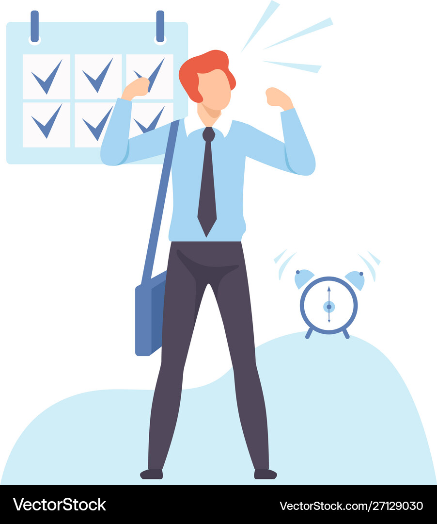 Businessman planning his personal schedule Vector Image