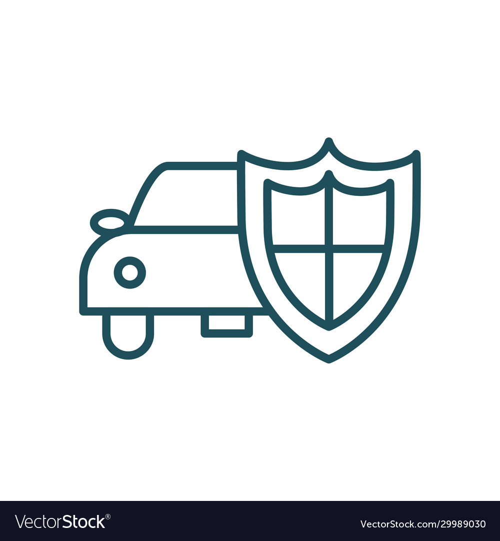 Car and shield line style icon design Royalty Free Vector Car and shield line style icon design Royalty Free Vector